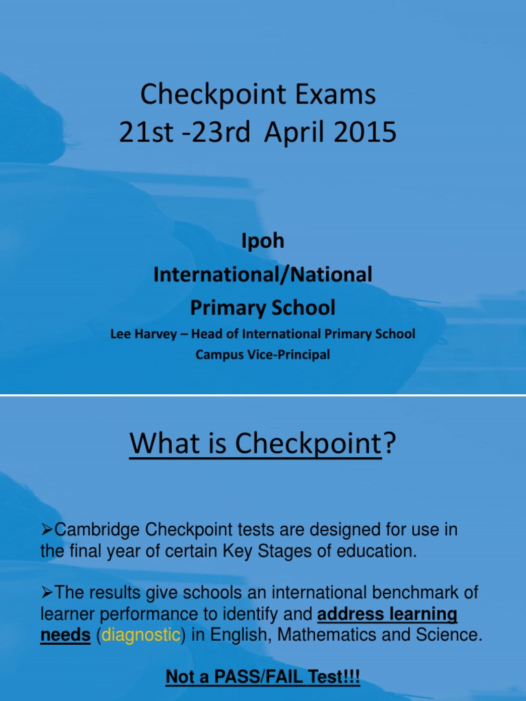 Checkpoint Exams 2015 | PDF | Test (Assessment) | Learning