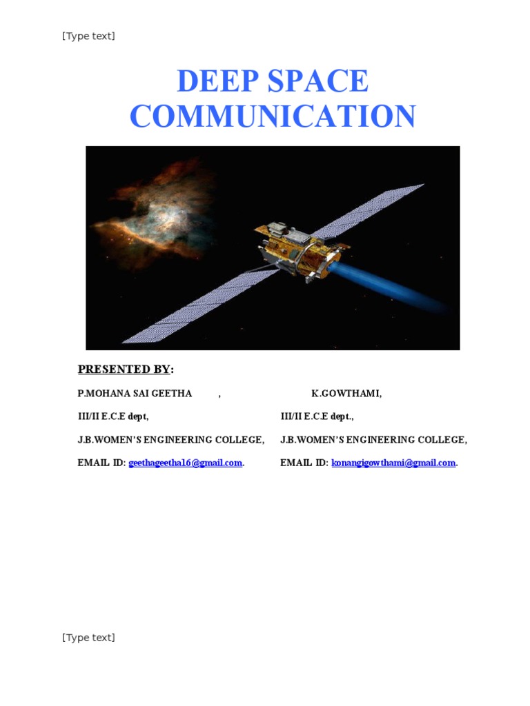 Deep Space Communication | PDF | Nasa Deep Space Network ...
