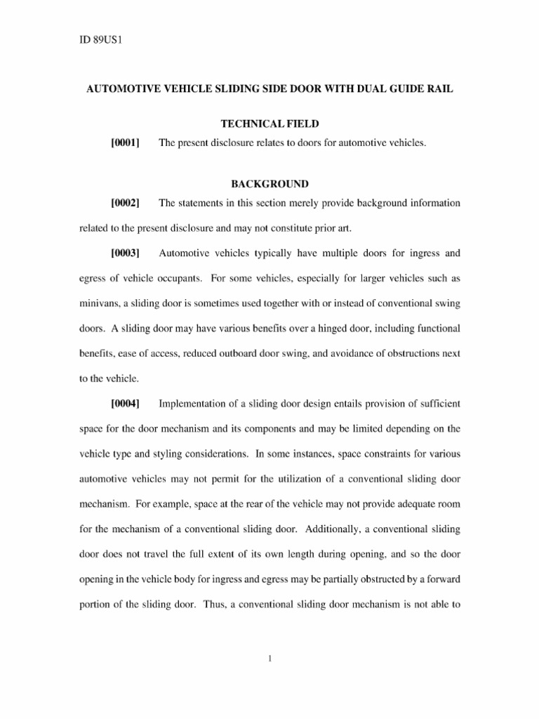 Automotive Vehicle Sliding Side Door With Dual Guide Rail | PDF