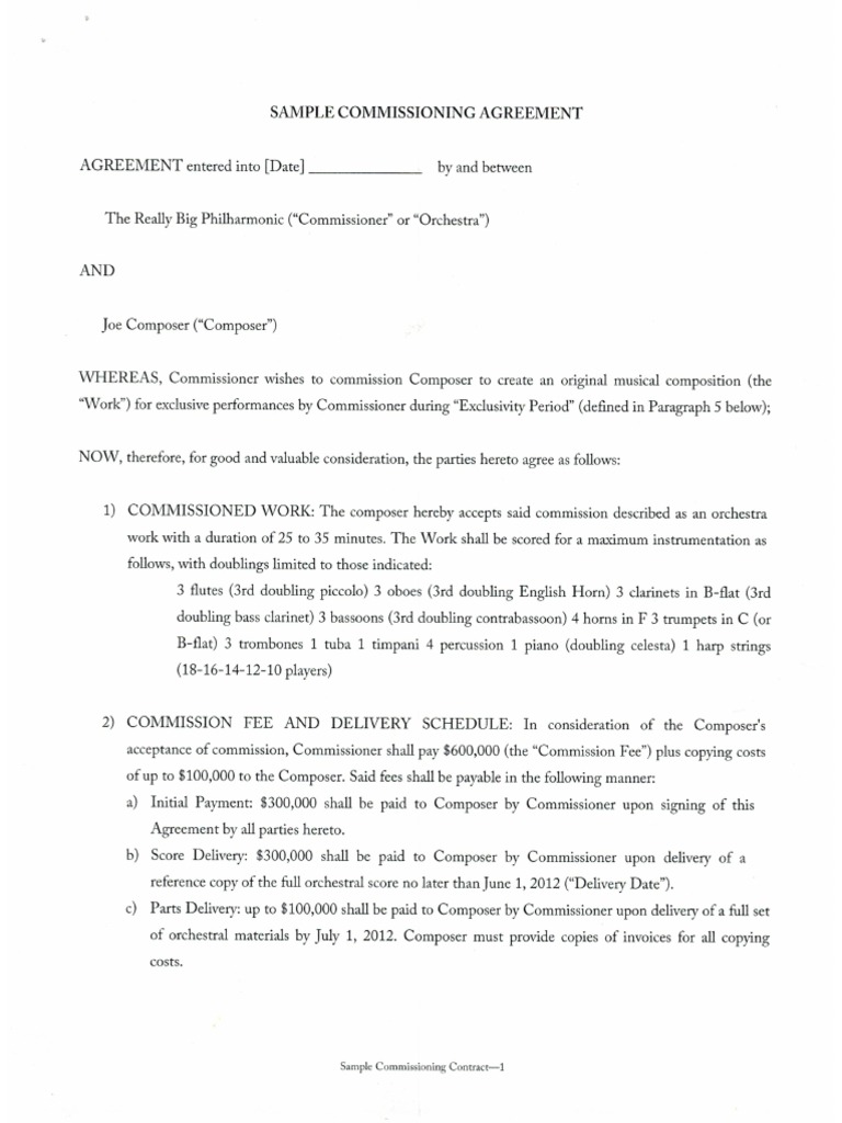 Sample Commissioning Contract | PDF