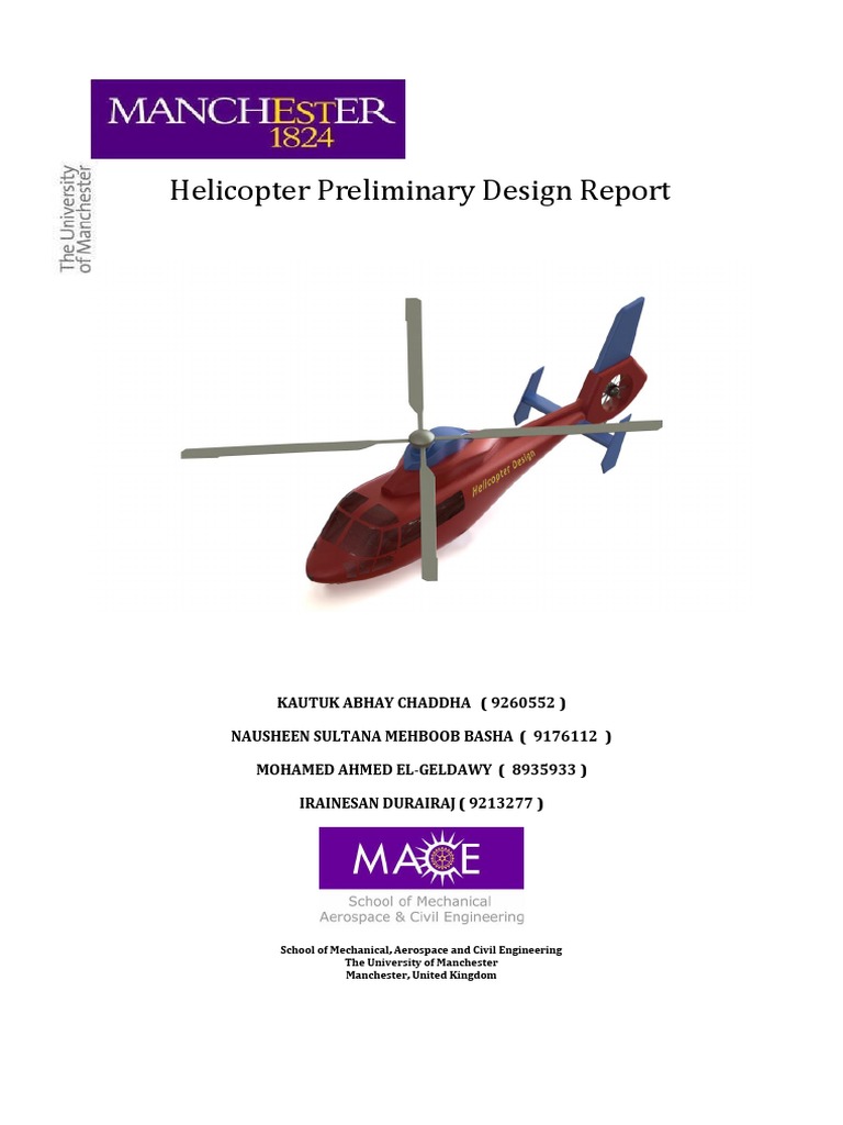 Helicopter Preliminary Design | PDF | Helicopter Rotor | Helicopter