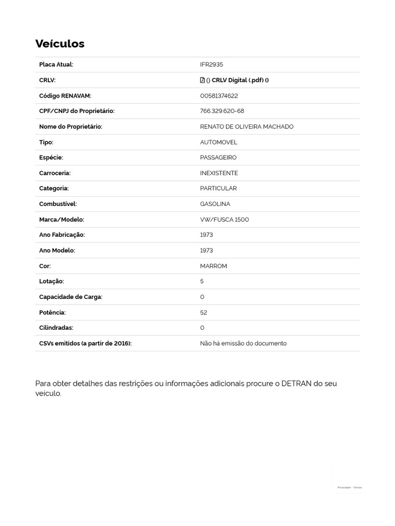 Portal de Serviços Denatran | PDF