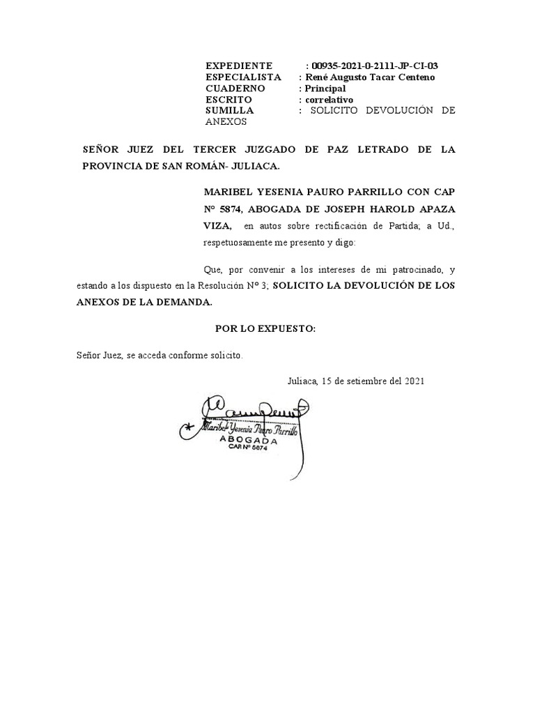 Devolución de Expediente | PDF