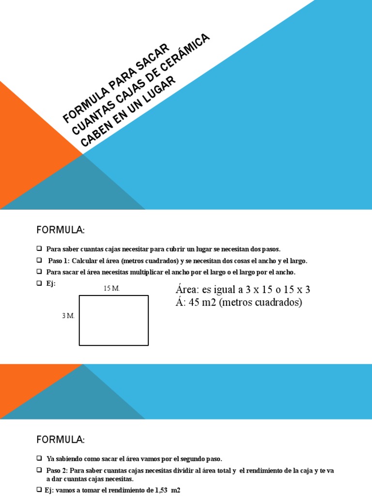 Formula para Sacar Cuantas Cajas de Cerámica Caben | PDF