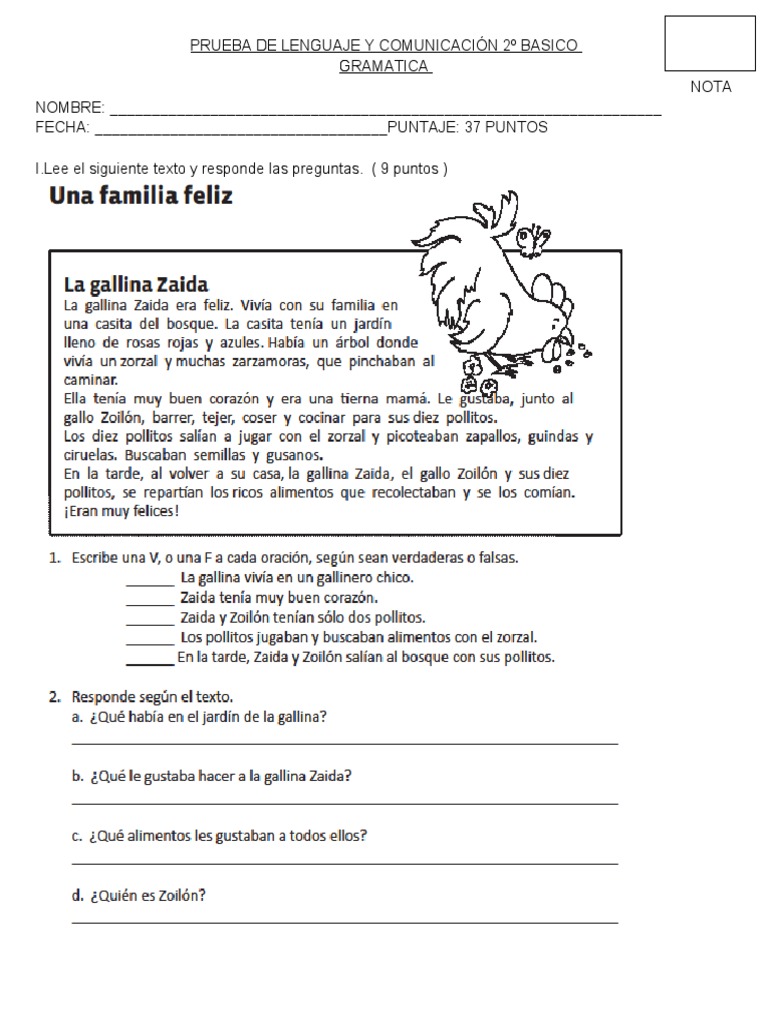Prueba Gramatica | PDF