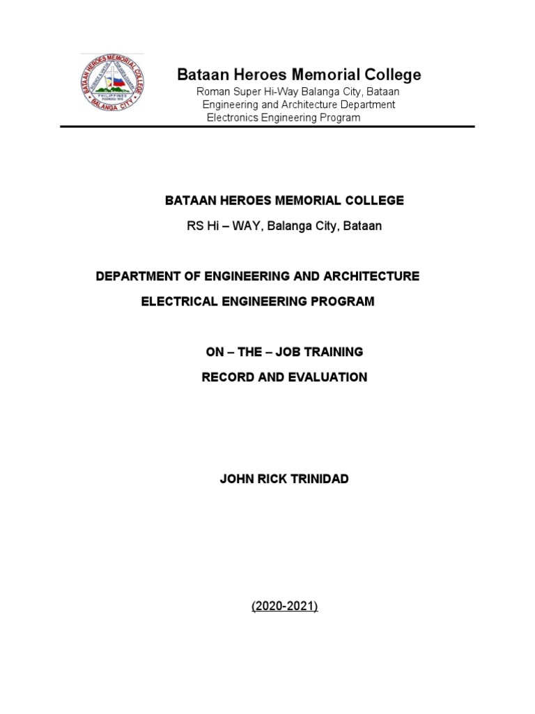 Final Report OJT | PDF | Engineering
