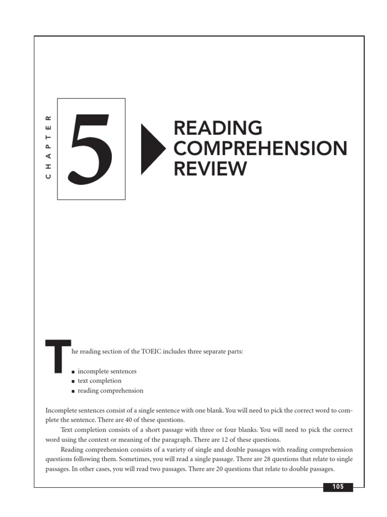 Reading Comprehension Review | PDF | Verb | Reading Comprehension