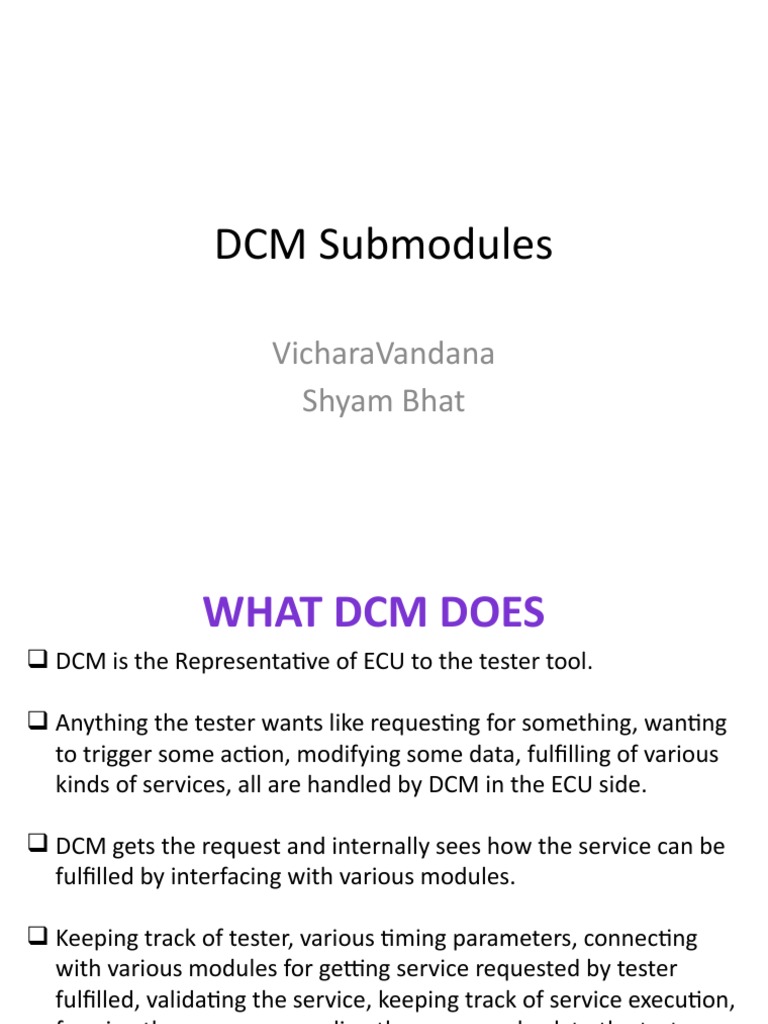 DCM Submodules: Vicharavandana Shyam Bhat | PDF