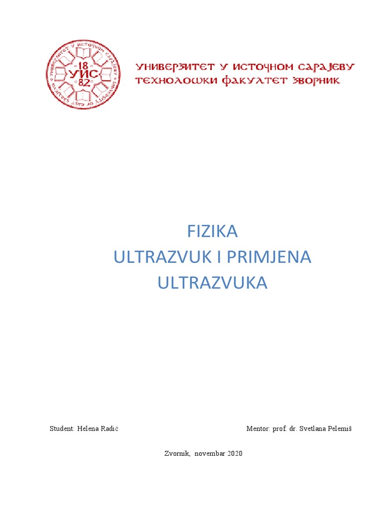Ultrazvuk-I-Primjena Final | PDF
