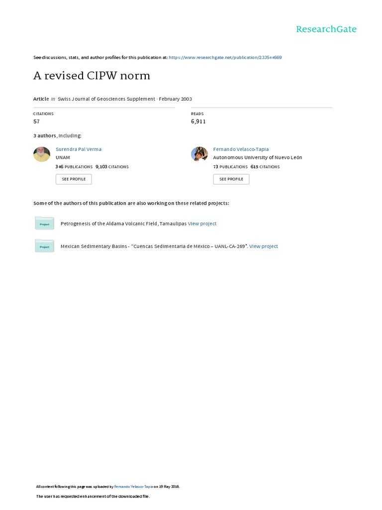 A Revised CIPW Norm | PDF | Igneous Rock | Minerals
