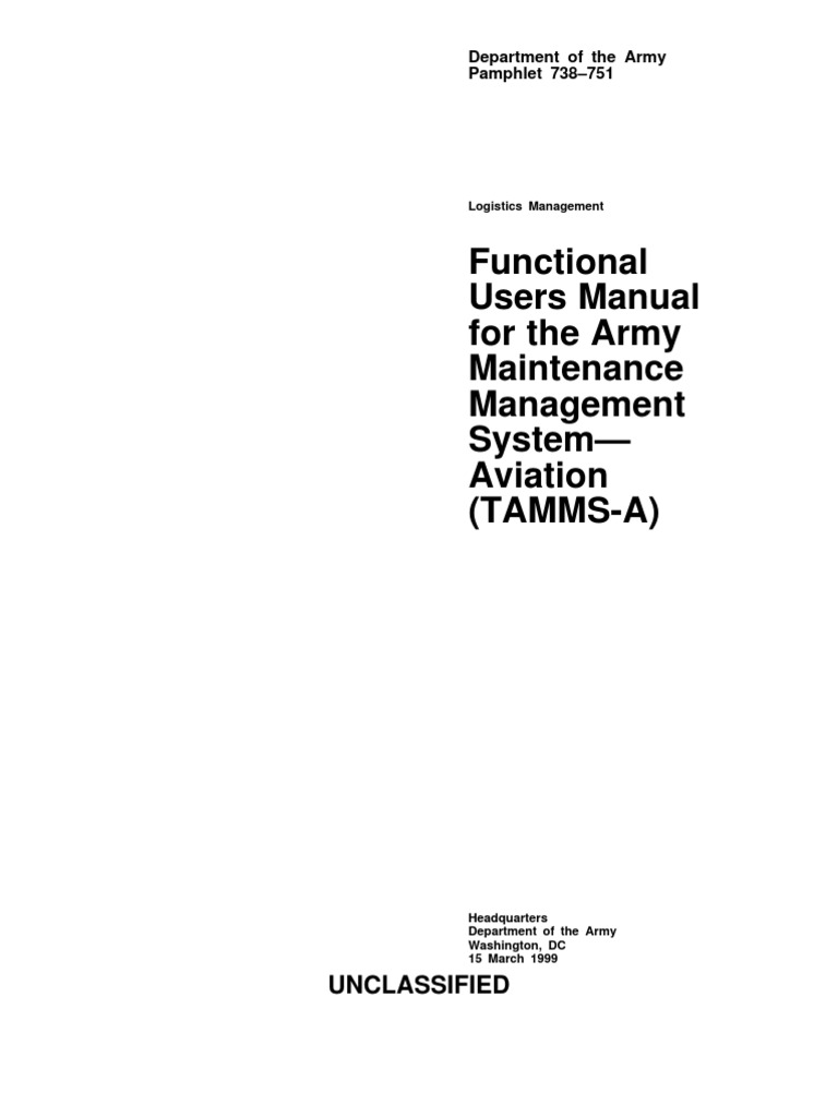 Da Pam 738 751 Functional Users Manual For The Army Maintenance