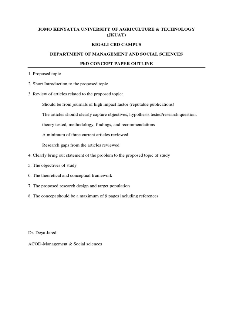 PHD Concept Outline | PDF
