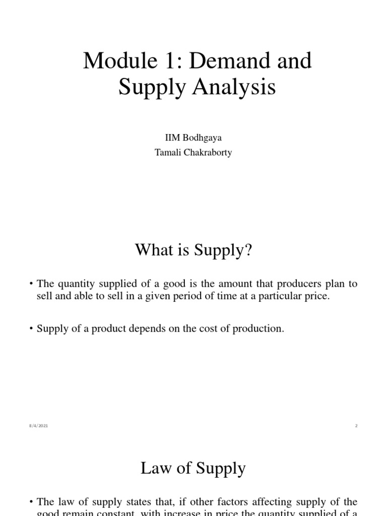 Demand and Supply Analysis Overview | PDF | Supply (Economics) | Economics