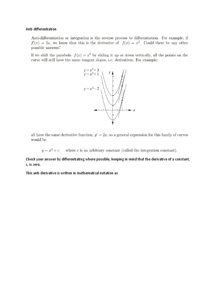 Anti-Differentiation 101 | PDF