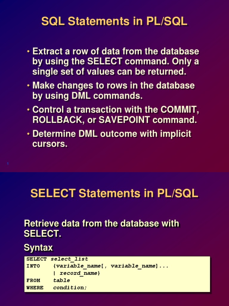 Sql Statements In Pl Sql Pdf Pl Sql Boolean Data Type