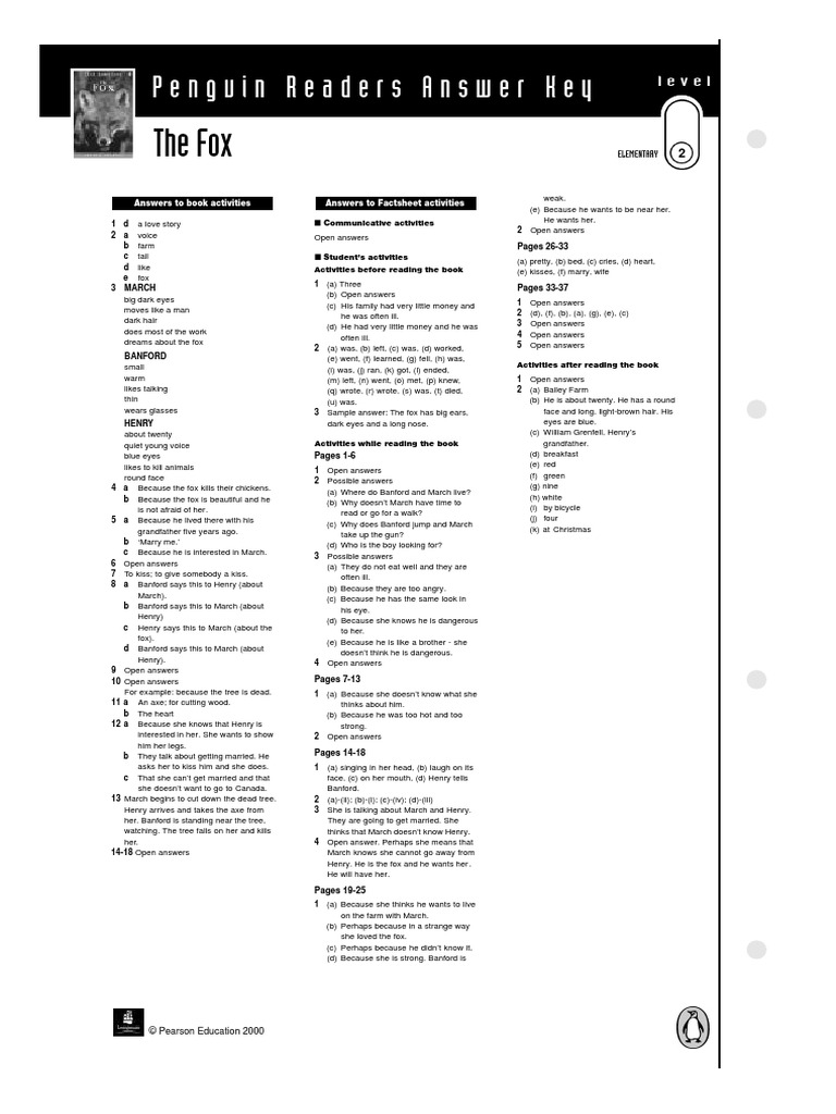 The Fox. Answer Key | PDF