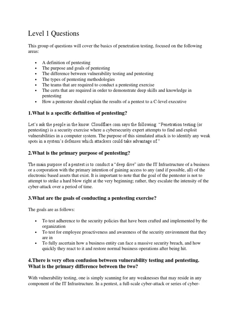 Vapt Interview Questions And Answers Pdf Transport Layer Security Penetration Test 