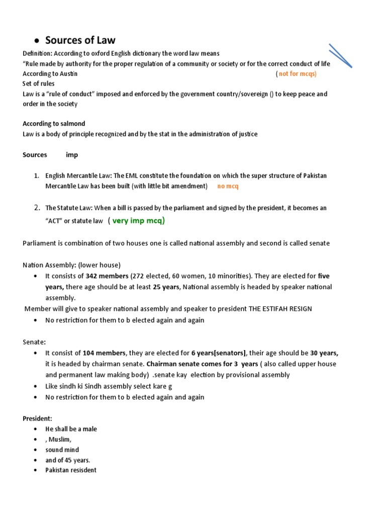 Sources of Law: Very Imp MCQ) | Download Free PDF | Precedent | Sharia