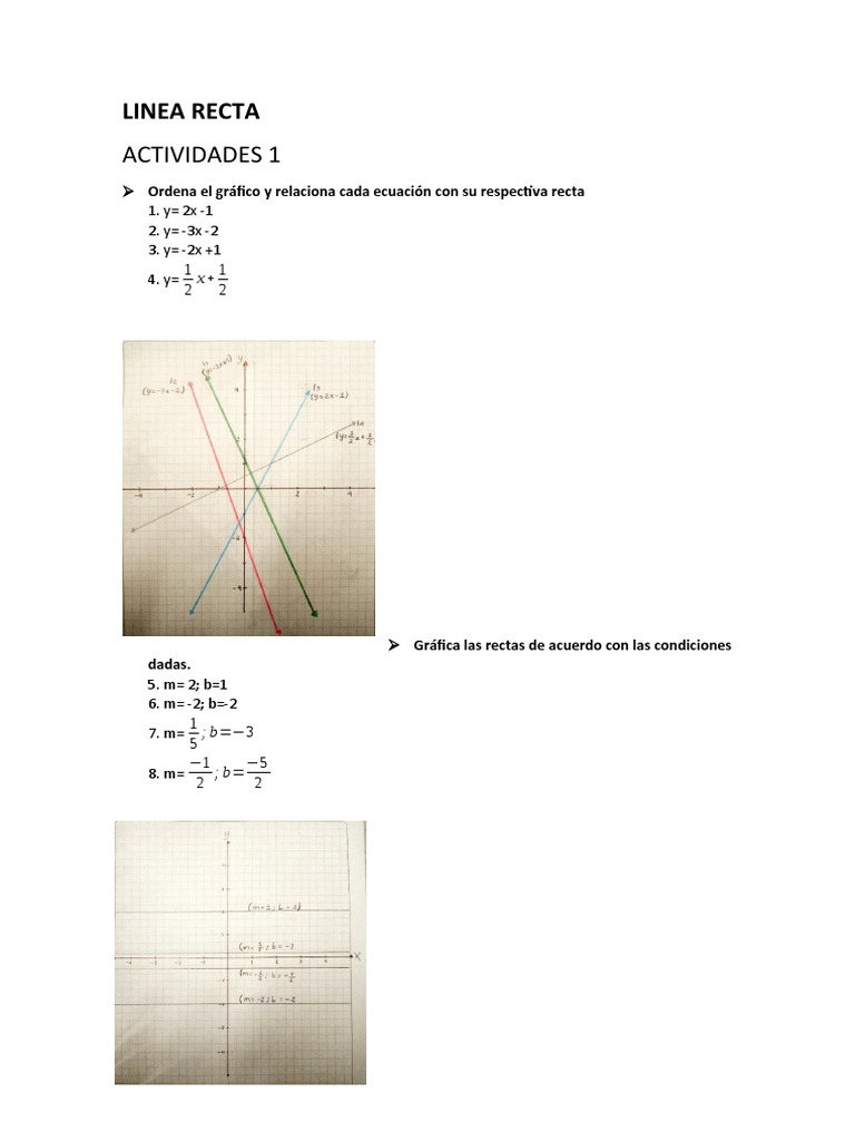 Linea Recta | PDF | Línea (geometría) | Pendiente