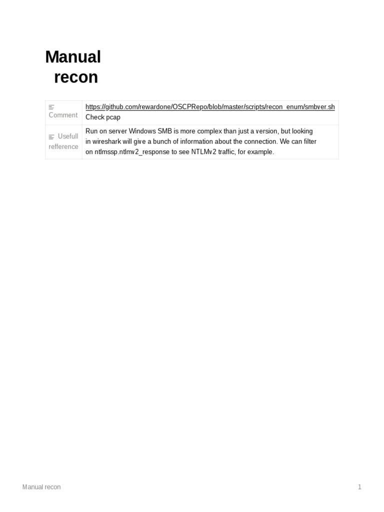 Manual Recon | PDF