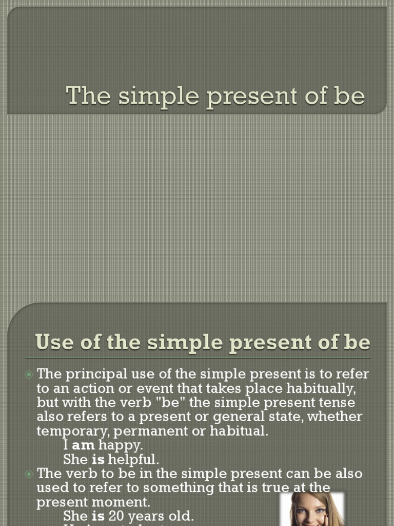 The Simple Present of Be | PDF