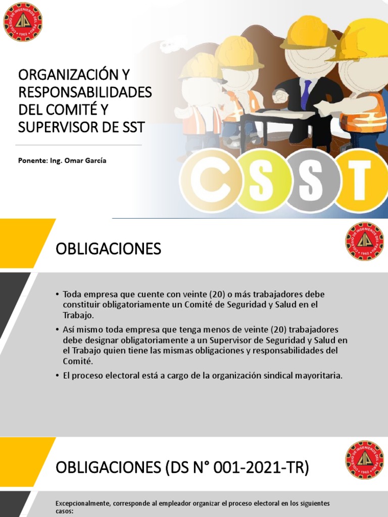 Funciones del Comité y Supervisor de SST | PDF | Seguridad y salud ...