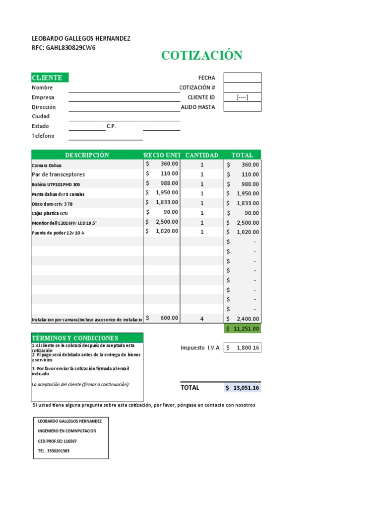 Cotizacion CCTV | PDF