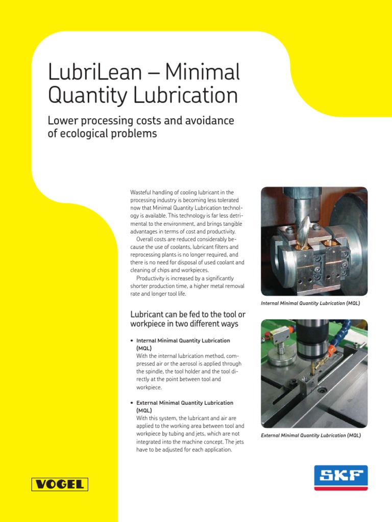SKF LubriLean Minimal Quantity Lubrication | PDF | Lubricant | Bearing ...