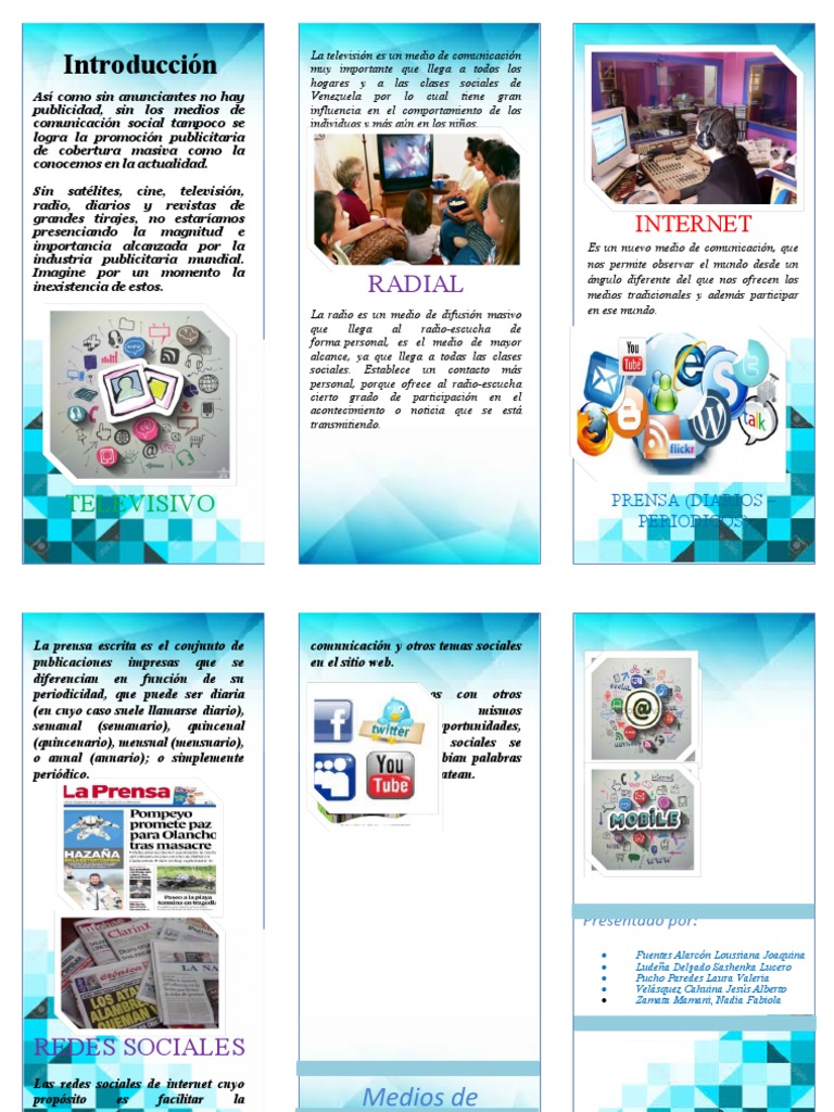 Triptico Medios de Comunicacion | PDF | Medios de comunicación ...