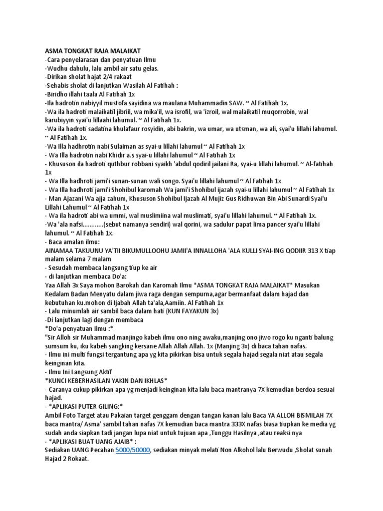 Asma Tongkat Raja Malaikat | PDF