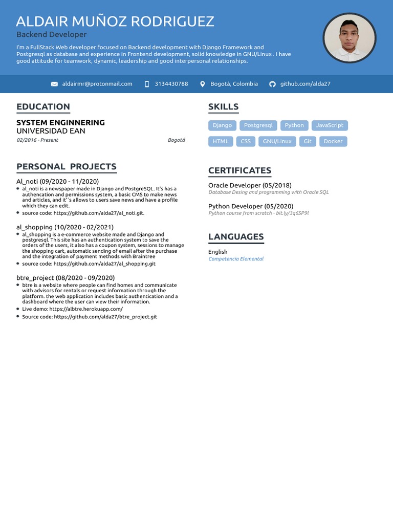 Backend Developer: Django & PostgreSQL Expert | PDF