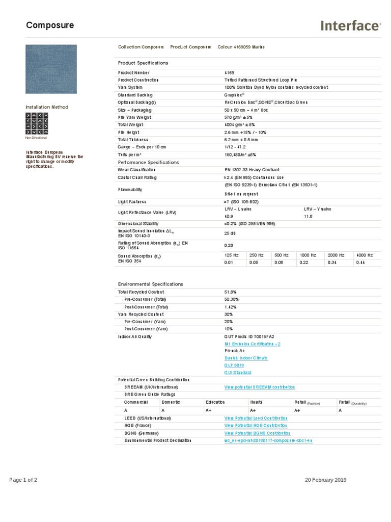 Interface Composure Spec Sheet | PDF | Recycling | Reuse