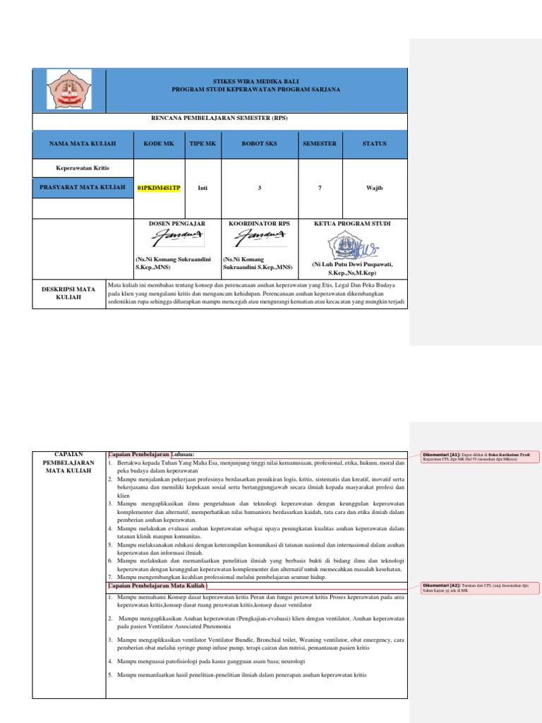 RPS Kep Kritis A12 New | PDF