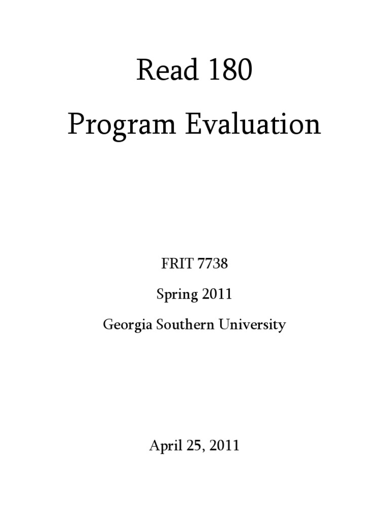 Program Evaluation Read 180 | PDF | Survey Methodology | Teachers