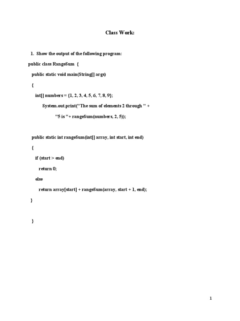 Java CW Recursive | PDF | Integer (Computer Science) | Array Data Structure