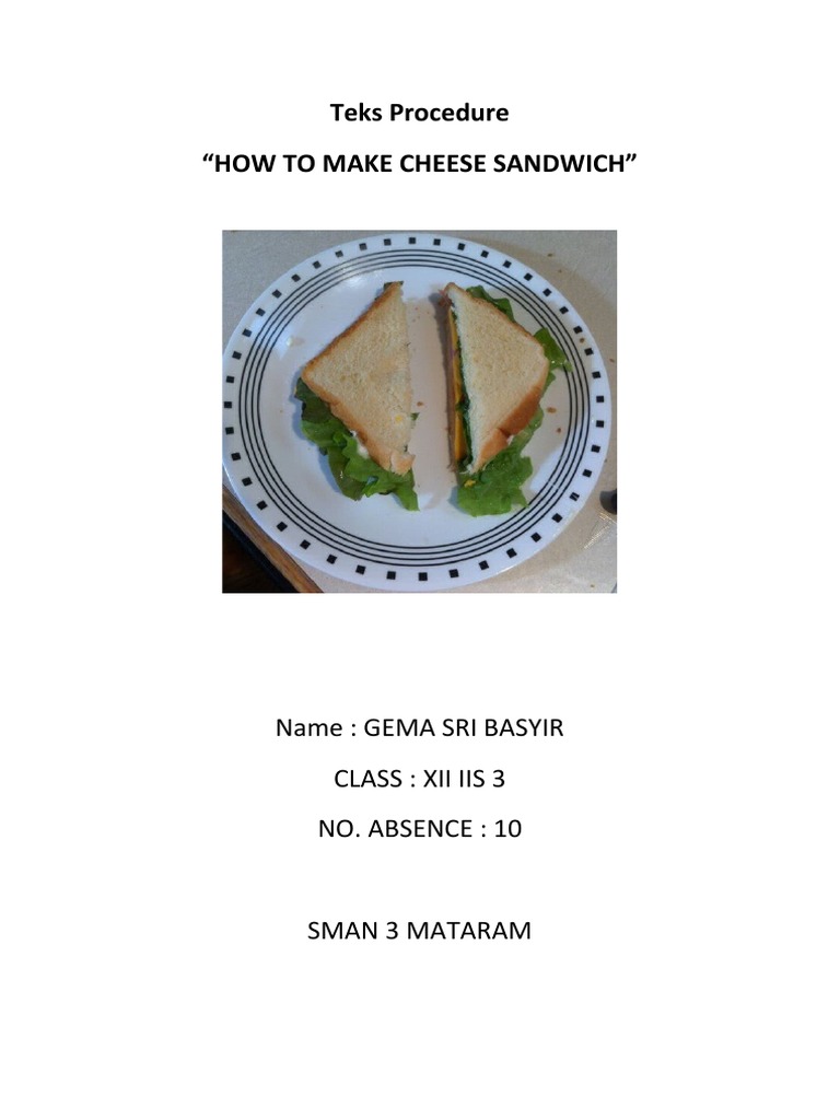 How To Make Cheese Sandwich | PDF | Sandwich | Breads