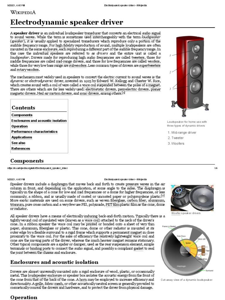Electrodynamic Speaker | PDF | Loudspeaker | Sound
