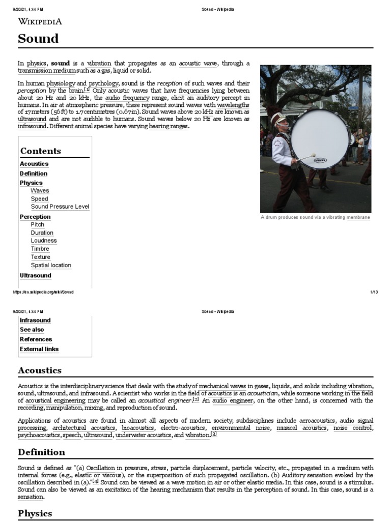 Sound: Perception by The Brain | PDF | Sound | Acoustics