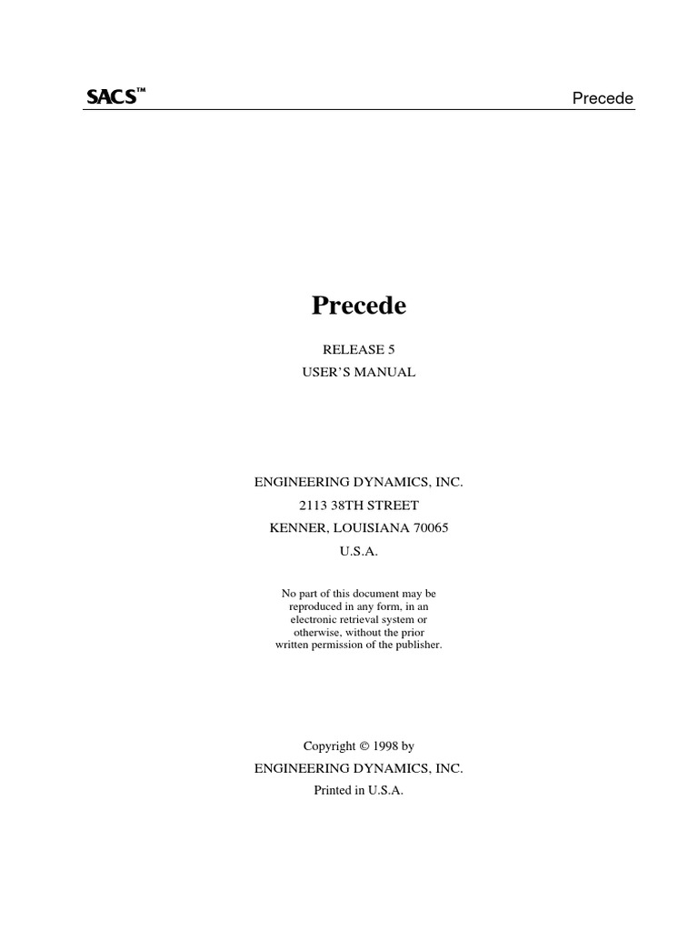 SACS Precede | PDF | Cartesian Coordinate System