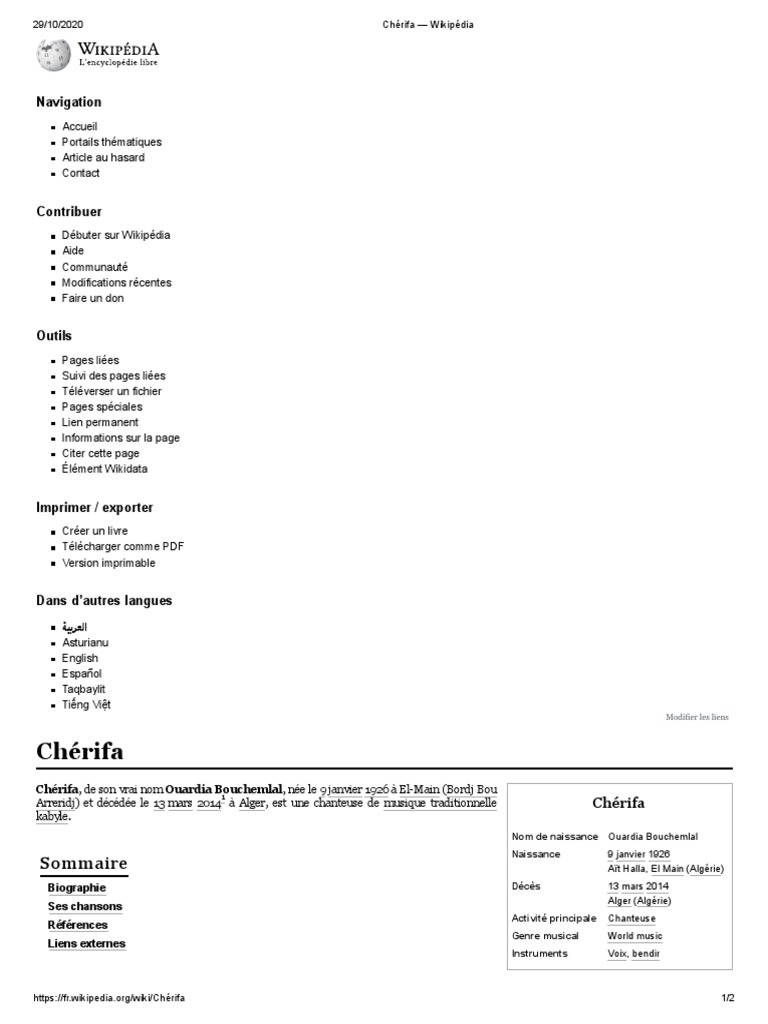 Chérifa - Wikipédia | PDF