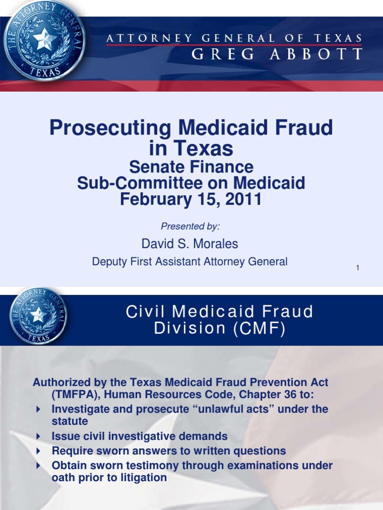 Texas Medicaid Fraud Prosecution Overview | PDF | Home Care | Medicaid