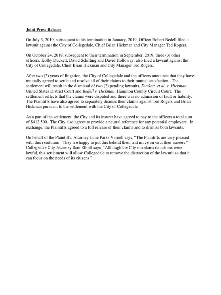 Joint Press Release - Final | PDF