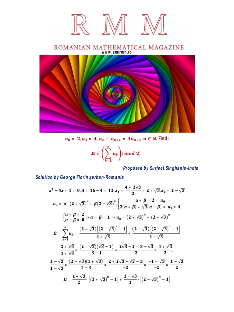 Find: : Proposed by Surjeet Singhania-India Solution by George Florin ...