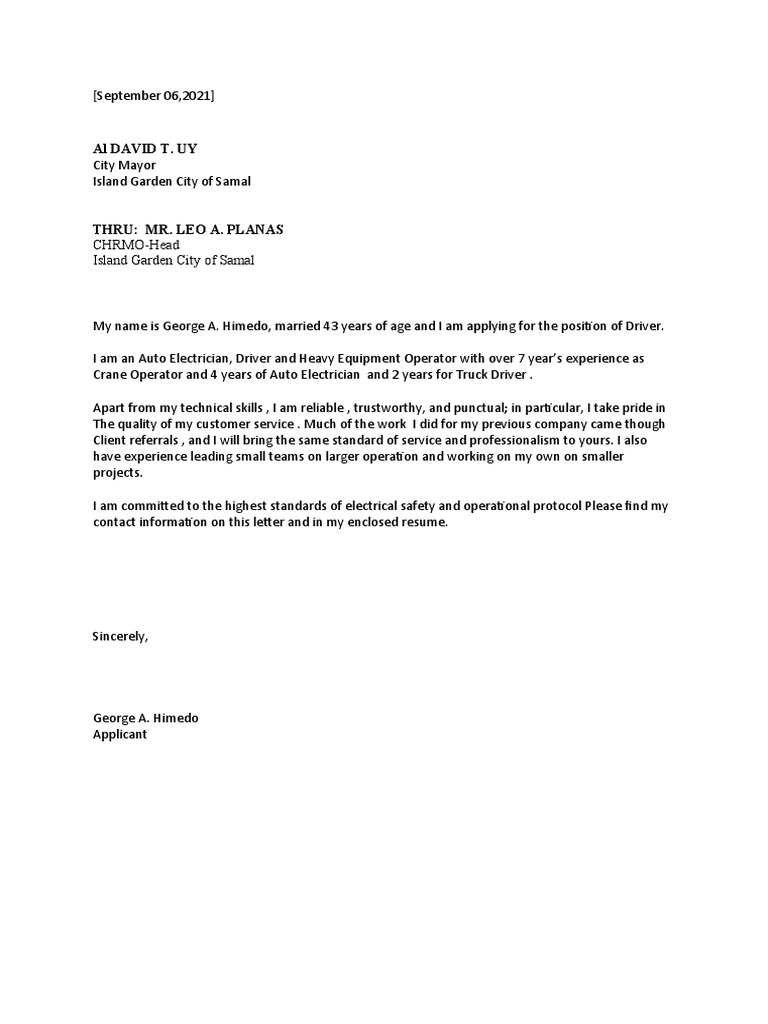 Application Letter Sample | PDF