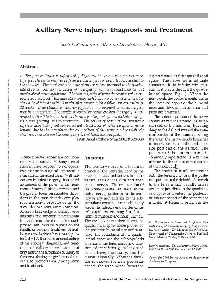 Axillary Nerve Injury Diagnosis and Treatment.6 | PDF | Shoulder | Arm