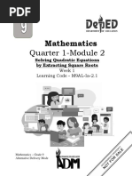Mathematics: Quarter 1 - Module 1b: Solving Quadratic Equations | PDF ...