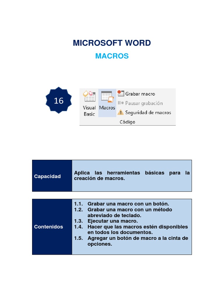 TEMA 16 Macros | Download Free PDF | Macro (informática) | Microsoft Word