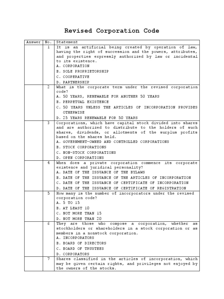 Key Changes and Updates to the Philippine Corporation Code under the ...