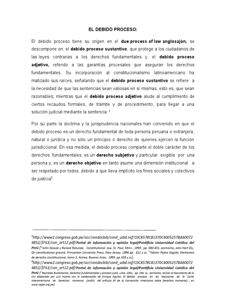 Garantías del Debido Proceso en Perú | PDF | Debido al proceso ...