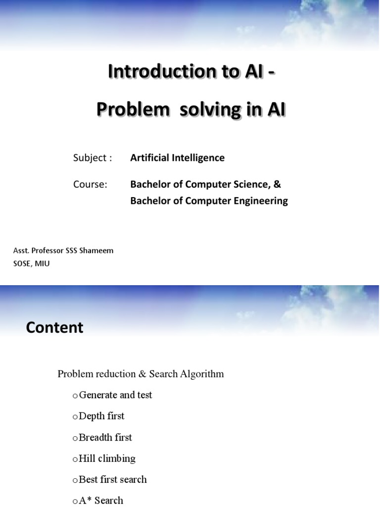 AI - Problem Solving - INCOMPLETE | PDF | Applied Mathematics | Computing